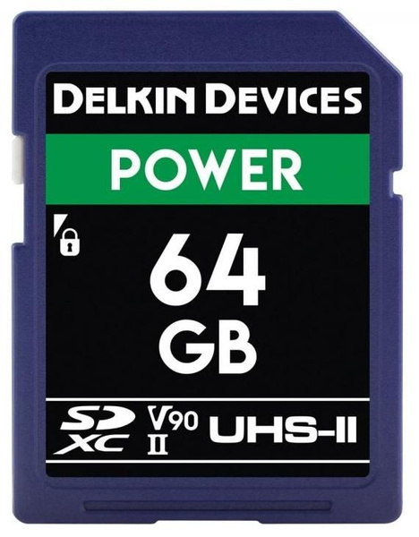 Карта памяти Delkin Devices Power SDXC 64GB UHS-II U3 V90 R300/W250MB/s ...