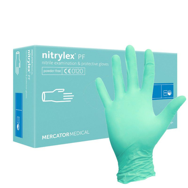 Перчатки нитриловые смотровые Nitrylex PF зеленые (50 пар, XS) - купить ...