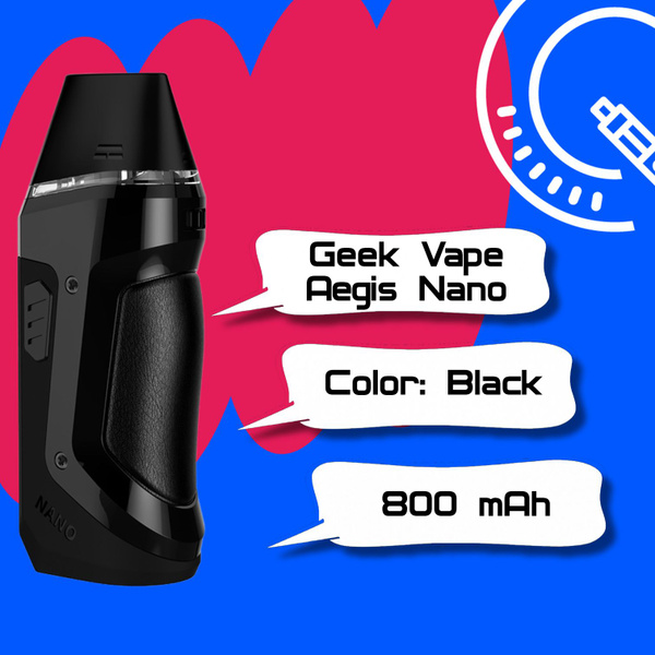 Набор Geek Vape Aegis Nano Pod Kit, 800 мАч, 30 Вт, Black, 1 шт., без ...