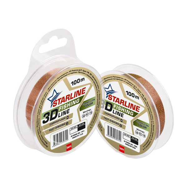 Монофильная леска для рыбалки I AM Company starline_3D, 1 шт. по 100 м ...