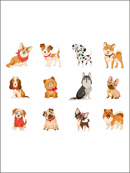 Наклейки стикеры Собачки - купить с доставкой по выгодным ценам в ...