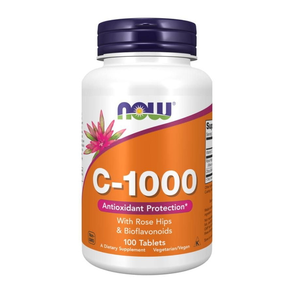 Now Foods C-1000 with Rose Hips & Bioflavonoids 100 таблеток, витаминно ...