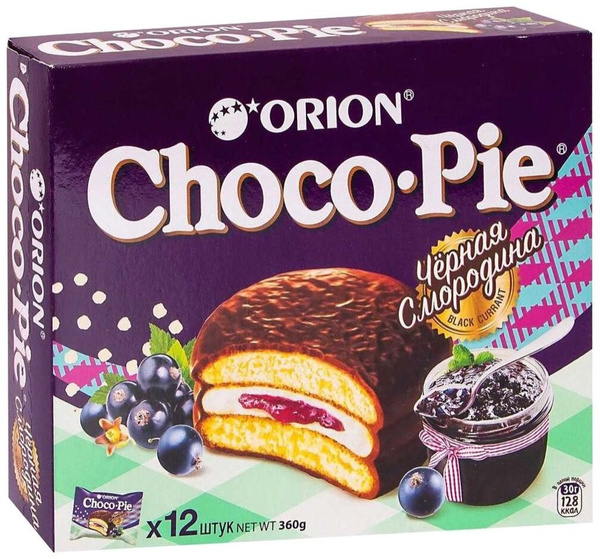 Choco Pie Печенье, Черная смородина, 12 шт, 360 г - купить с доставкой по выгодным ценам в ...