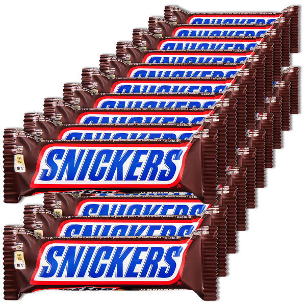 Шоколадный батончик Snickers (Сникерс), 50.5 г, 20 шт. - купить с ...