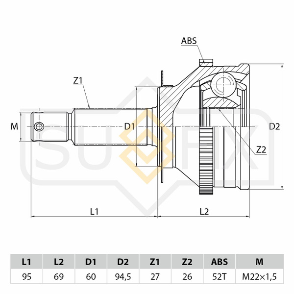 Шрус наружный st-1030 SUFIX ST-1030 купить на OZON по низкой цене (1759005715)