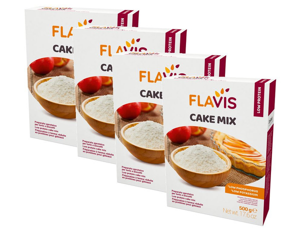 Смесь для выпечки Flavis Cake mix, низкобелковая, 4 шт по 500 г ...