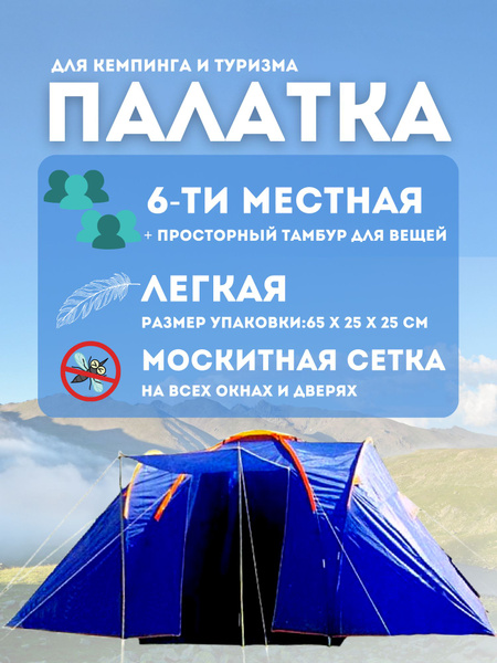 Палатка 4-местная Lanyu LY-1699-3-синяя - купить по выгодной цене в ...
