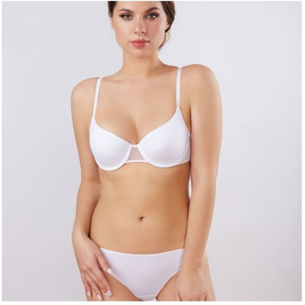 Бюстгальтер Женский Aveline дублированная чашка, размер 85C белый Полиамид Повседневный Беларусь ...