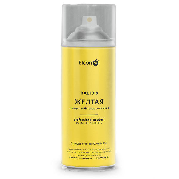 Эмаль Elcon акриловая аэрозоль Быстросохнущая, Глянцевое покрытие, желтый - купить в интернет ...