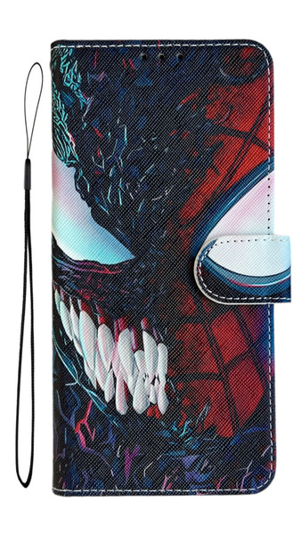 Чехол книжка Wallet Case для Tecno Pova 4 Техно Пова 4 с рисунком Человек паук Vs Веном