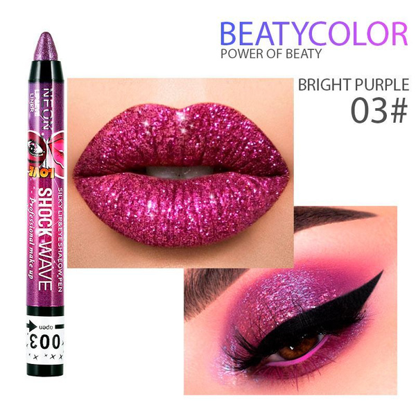 Карандаш для глаз и губ с блестками BEATYCOLOR тон-03 / BRIGHT PURPLE ...
