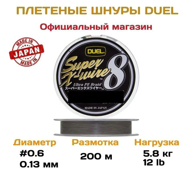 Плетеный шнур для рыбалки DUEL, 0.13 мм, 200 м купить по выгодной цене ...