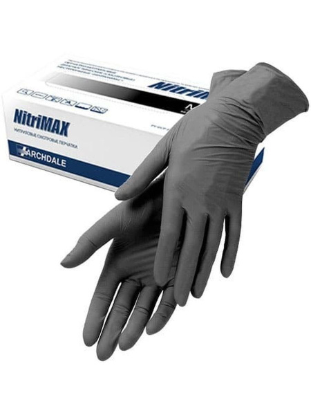 Перчатки одноразовые нитриловые NitriMax Черные S 100 шт (50 шт ...