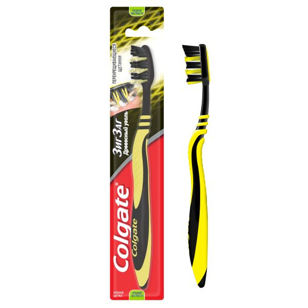 Colgate Зубная щетка Зигзаг Древесный уголь средняя 1 шт - купить с ...
