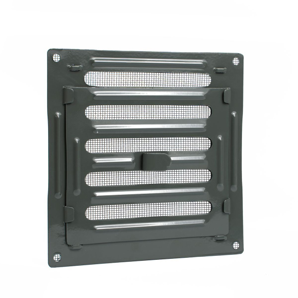 Решетка металлическая с заслонкой (200х200мм) Ral 7031 - купить по ...