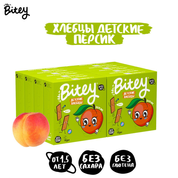 Хлебцы детские Bitey кукурузно-рисовые Персик, без сахара, без глютена, 8 шт по 40г - купить с ...