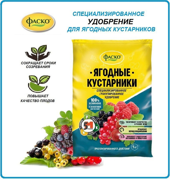 ФАСКО Удобрение ЯГОДНЫЕ КУСТАРНИКИ 1 кг - купить с доставкой по ...
