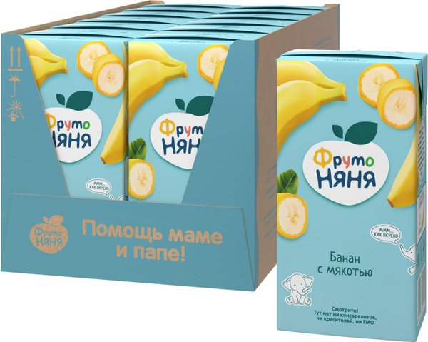 Нектар с мякотью ФрутоНяня, банановый, 0,5 л х 12 - купить с доставкой ...