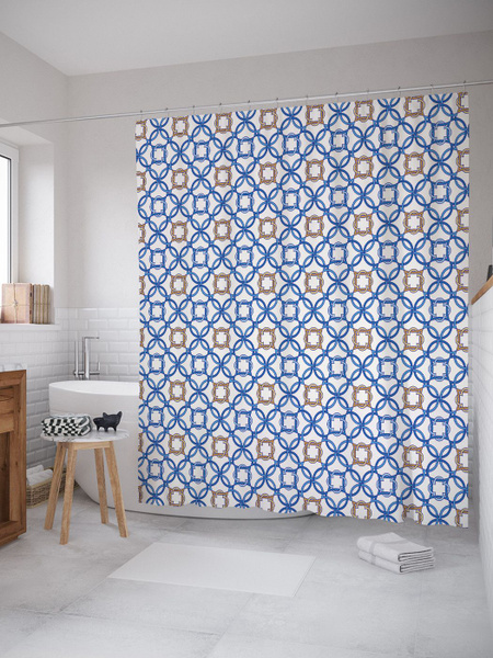 Штора для ванной 200x180 см JoyArty ширма плотные ширина 180 высота 200 для бани санузлов дома ...