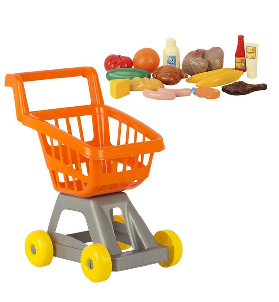 Игрушка Стром Тележка для супермаркета с продуктами, Оранжевая - купить ...
