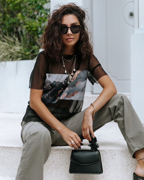 Футболка SAHAR art lab, размер 42, цвет черный, золотой, 100% полиэстер - купить по выгодной ...