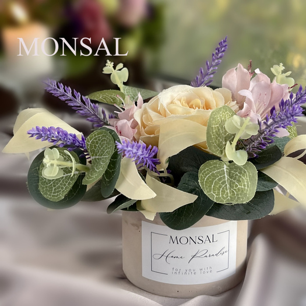 Купить Искусственные цветы для декора дома в горшке кашпо "Monsal ...