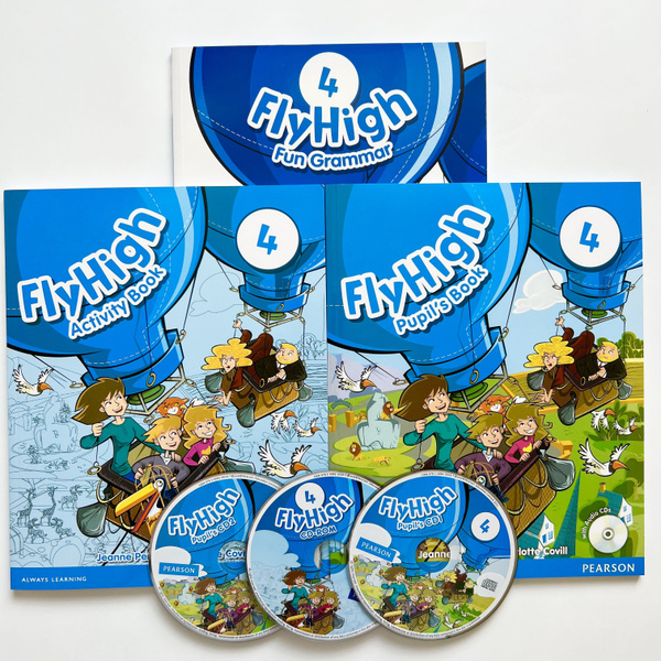 Fly High 4. Полный комплект: Pupils Book+Activity Book + fly high fun ...