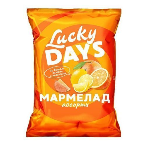 Мармелад Lucky Days со вкусом лимона и апельсина, мини-дольки ассорти ...