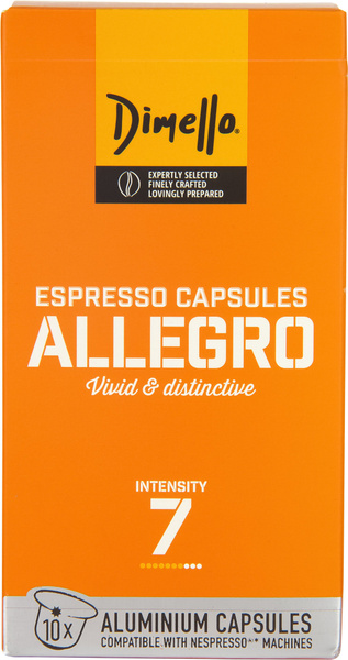 Кофе в капсулах Dimello "Allegro" интенсивность 7 - капсул 10, 54г - купить с доставкой по ...