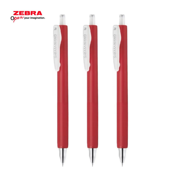 Ручка гелевая Zebra SARASA NANO JJXZ72, красный чернила 0,38мм 3 шт ...