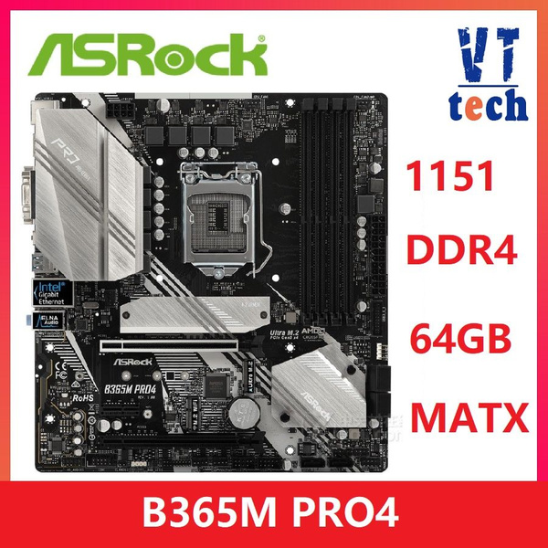 Used ASRock B365M Pro4 B360M PRO4 Motherboard DDR4 64GB PCI-E 3.0 M.2 ...