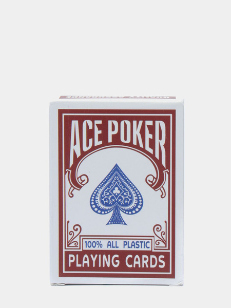Карты игральные ACE POKER / 54 полностью пластиковые карты с красной ...