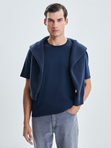 Футболка Zarina, размер 52, цвет темно-синий, 100% хлопок - купить по выгодной цене в интернет ...