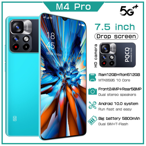 Смартфон M4 Pro — низкобюджетный мобильный телефон с большим экраном в ...