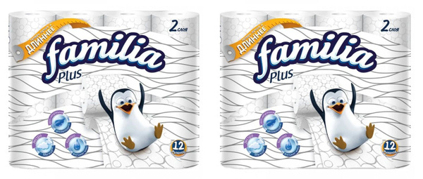 Familia Plus туалетная бумага белая двухслойная 12шт 2 шт - купить с ...
