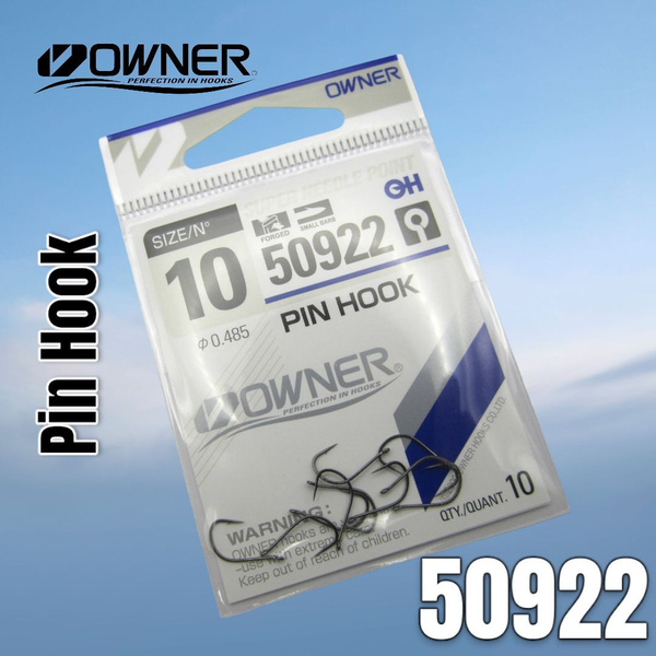 Крючок рыболовный Owner 50922 Pin Hook № 10 черный хром (BLACK CHROME ...