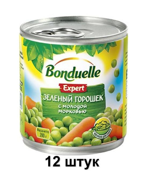 Bonduelle Горошек зеленый Expert с молодой морковью, 200 г, 12 шт купить на OZON по низкой цене ...