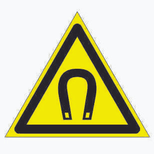 3 таблички (комплект) 12,5х12,5см W13 Магнит, знак безопасности W13 ...
