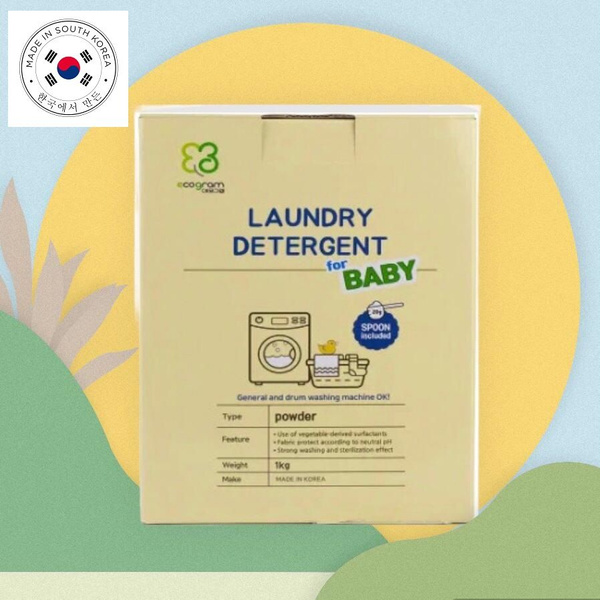 Стиральный порошок автомат детский экологичный, 1 кг, Ecogram Baby, Ю ...