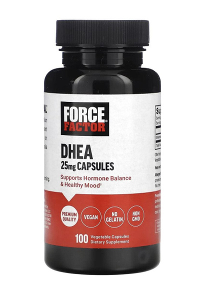 Force Factor, ДГЭА, DHEA, 25 мг, 100 растительных капсул - купить с ...