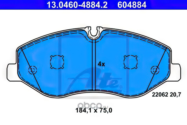 Колодки тормозные Ate 13-0460-4884-2 Передние - купить по низким ценам ...