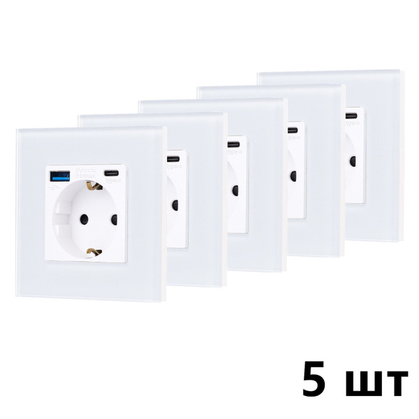 розетка на входа USB type A и USB type Cдля заряда устройства Розетка 5 ...
