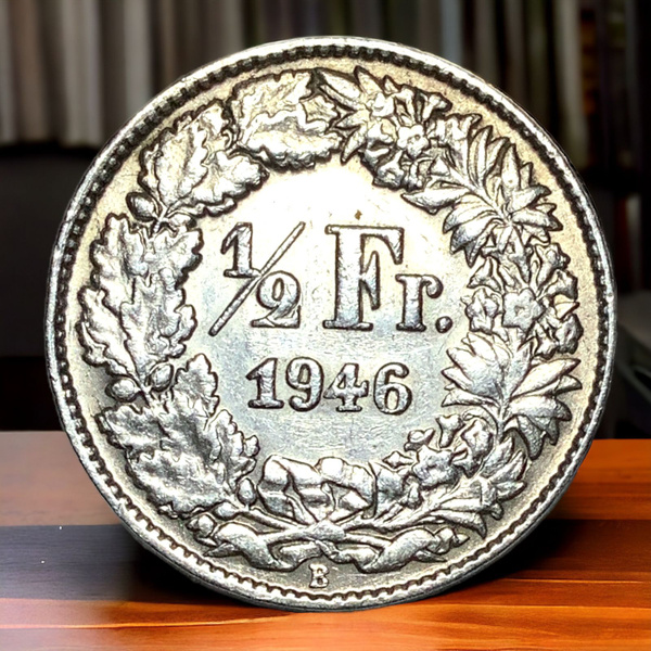 Монета Швейцария 1/2 франка 1946 года. Гельвеция. Серебро. Люксовое состояние - купить в ...