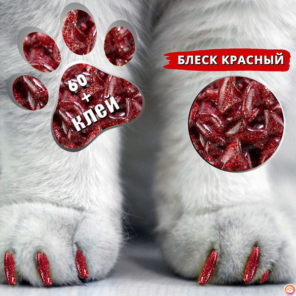 Антицарапки60 шт колпачки на когти для кошек, колпачки защитные на ...
