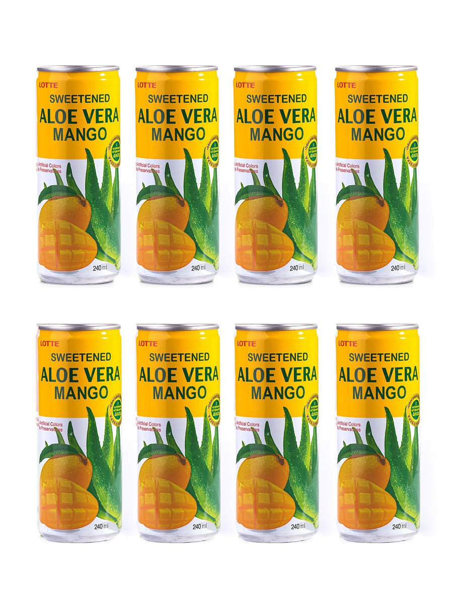 Напиток сокосодержащий Lotte Aloe Vera Mango с мякотью Алоэ, со вкусом ...