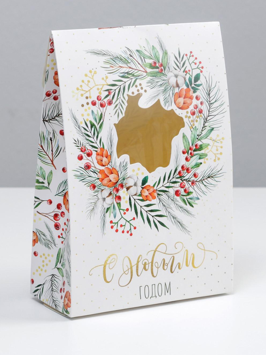 Коробка складная новогодняя Winter, 15 х 7 х 22 см/Новый год/Упаковка ...