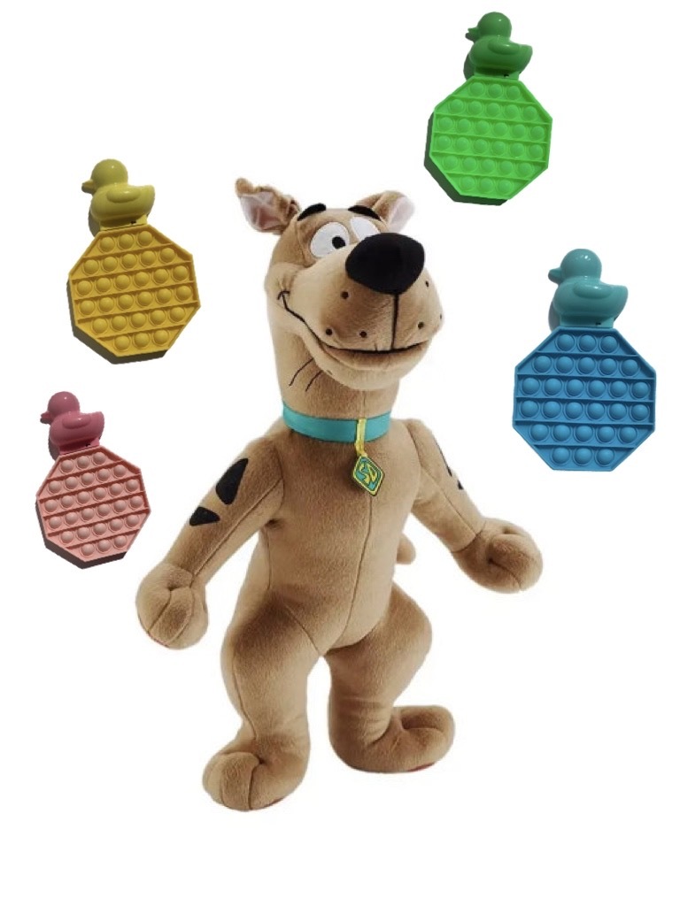 Мягкая игрушка Скуби Ду (Scooby Doo) с чипом 50 см + музыкальный поп ит ...
