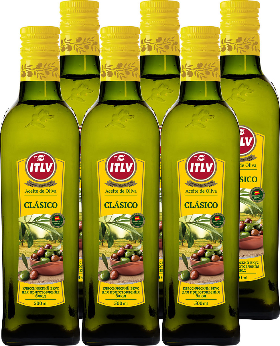 ITLV Оливковое масло 100% Clasico, 500 мл х 6 шт — купить в интернет ...
