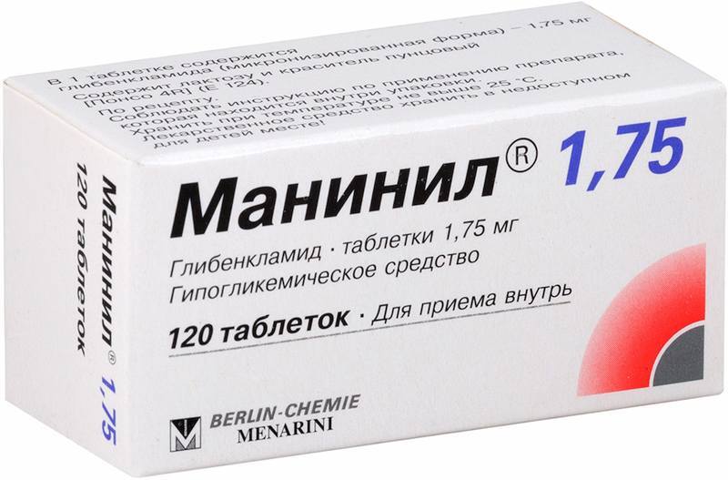Манинил 1.75, таблетки 1.75 мг, 120 штук — купить в интернет-аптеке ...