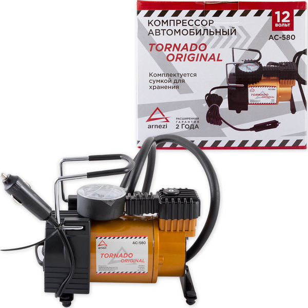 Компрессор TORNADO AC580 ORIGINAL 10Атм 30л/мин 110Вт 10А 12В 107001 ...